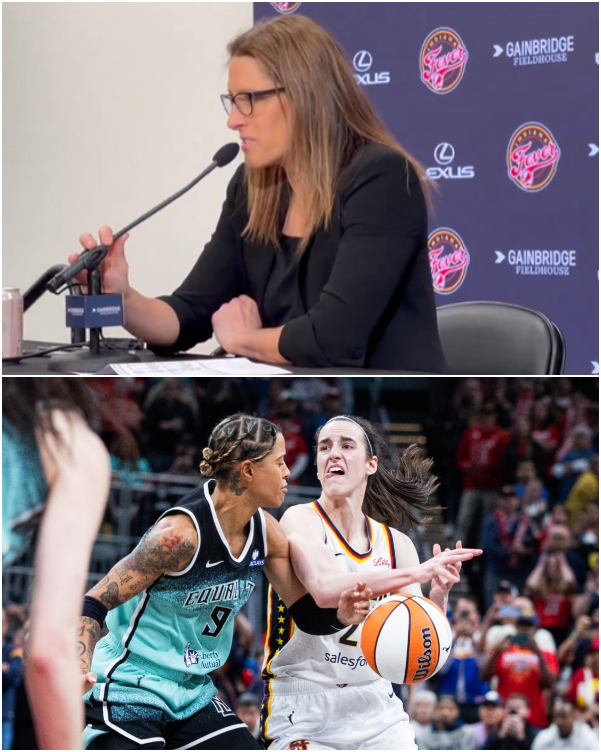 VIDEO: Indiana Fever HC Stephanie White Blasts Refs After Obvious Missed Foul Call On Caitlin ...